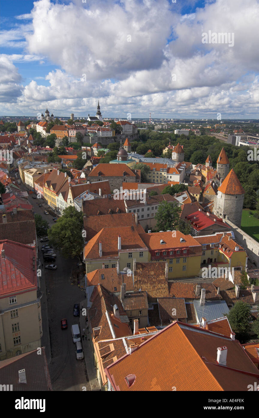 Medieval town walls, defence towers, rooftops of the Old Town, UNESCO ...