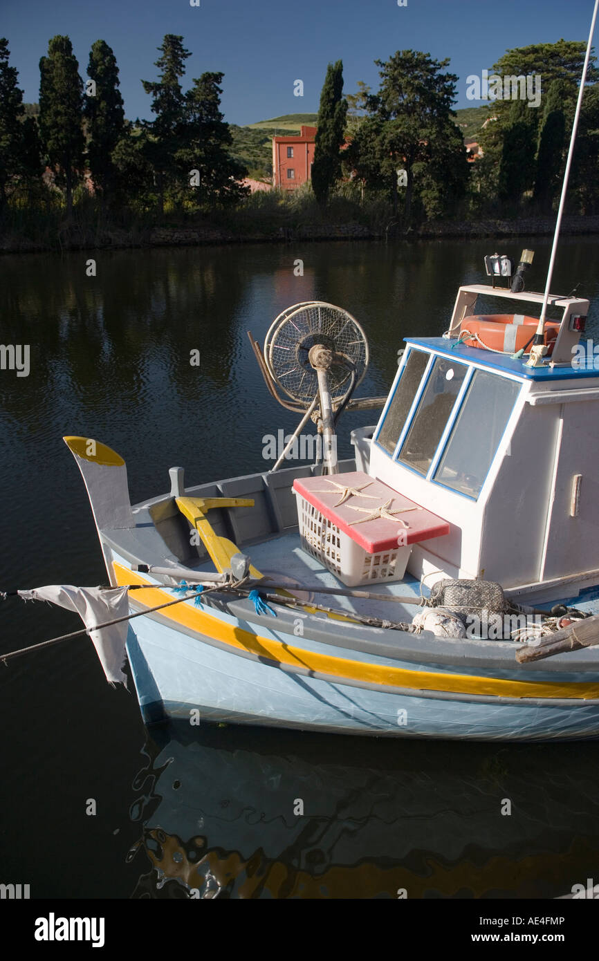 Fishing Boat Bosa Sardinia Italy Stock Photo - Alamy