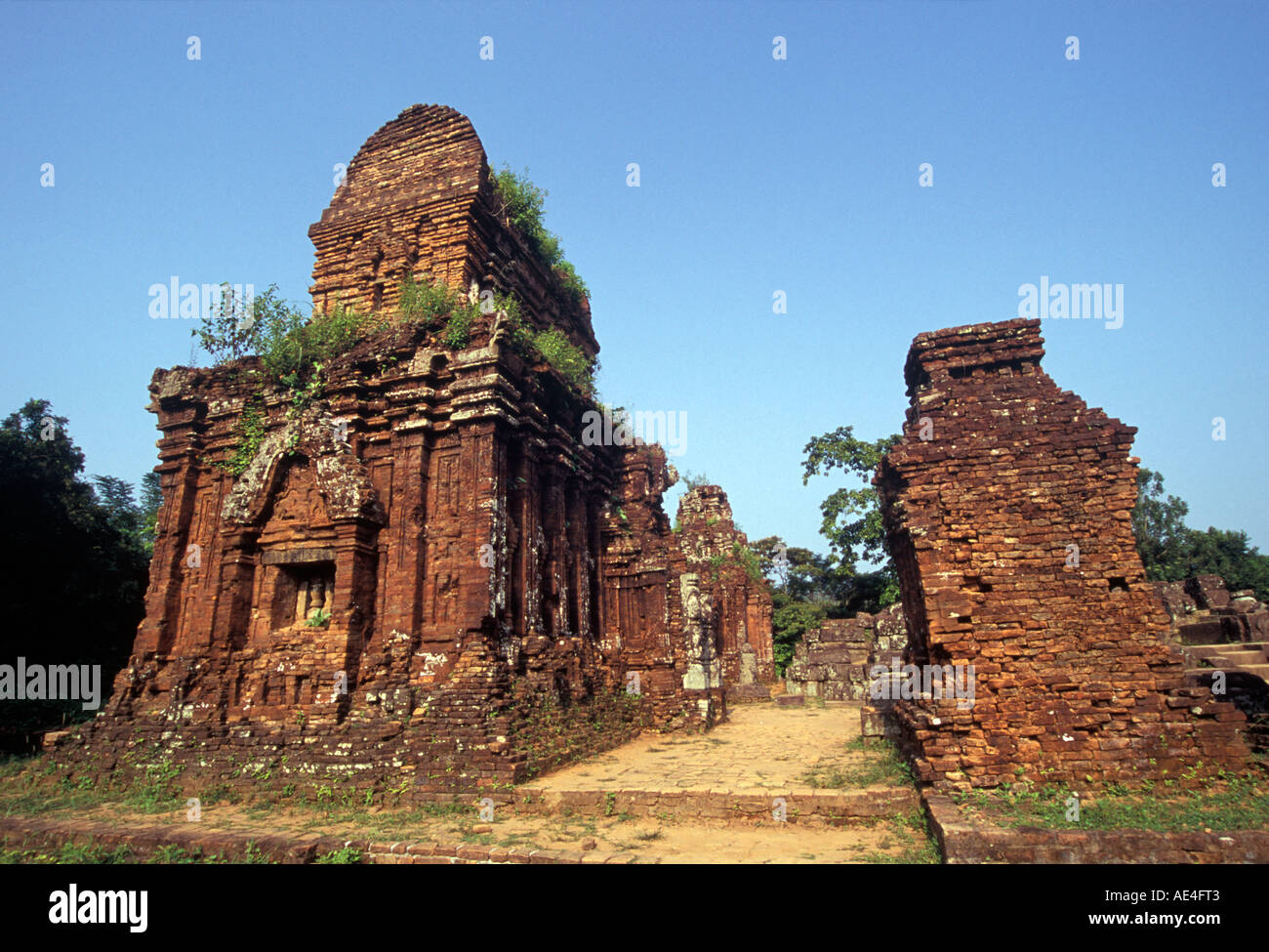 Ancient tower at a world heritage archeaological site of the Champa ...