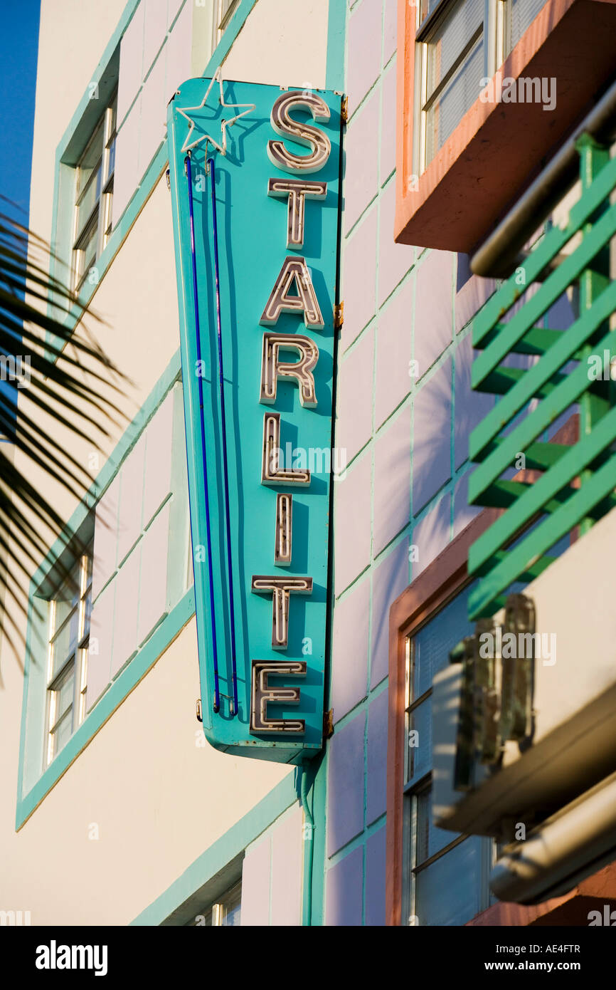 Starlite sign, South Beach, Miami, Florida, United States of America ...