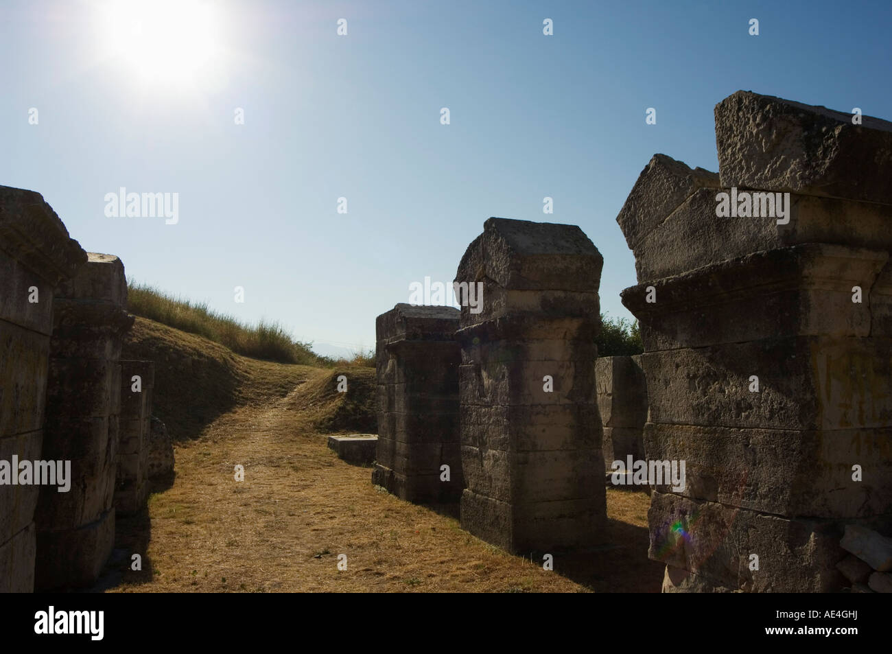 Walls of 2nd century amphitheatre at archaeological ruins of Solin ...
