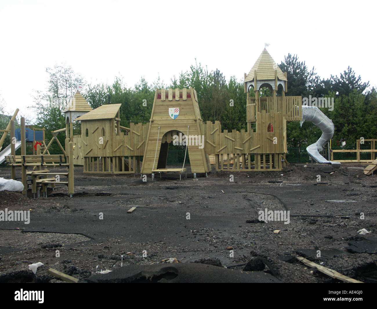New Play Area During Construction Stock Photo - Alamy