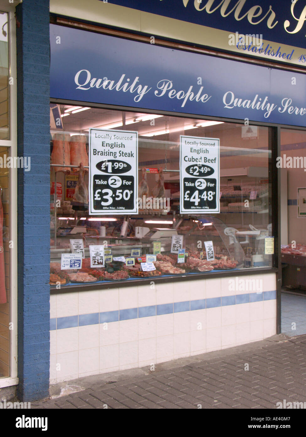 Traditional Butcher s shopfront England Stock Photo - Alamy