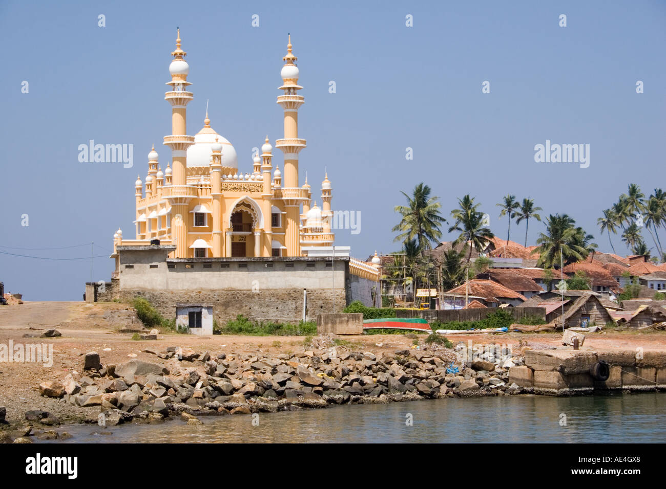 Mosque at Vizhinjam, Moslem fishing village Kerala India Stock Photo ...