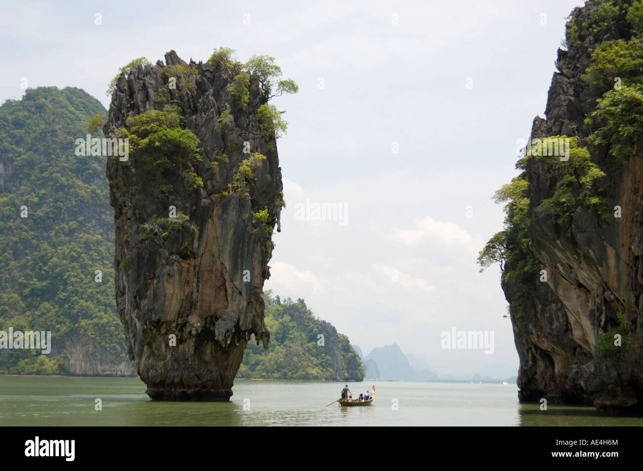 View of Koh Ping-gan from Koh Ta Poo, known as James Bond island, Phang ...