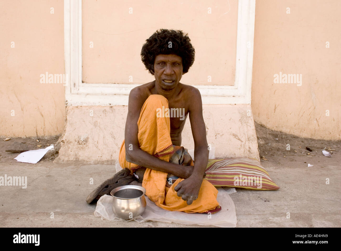 Street beggar Kerala India Stock Photo - Alamy