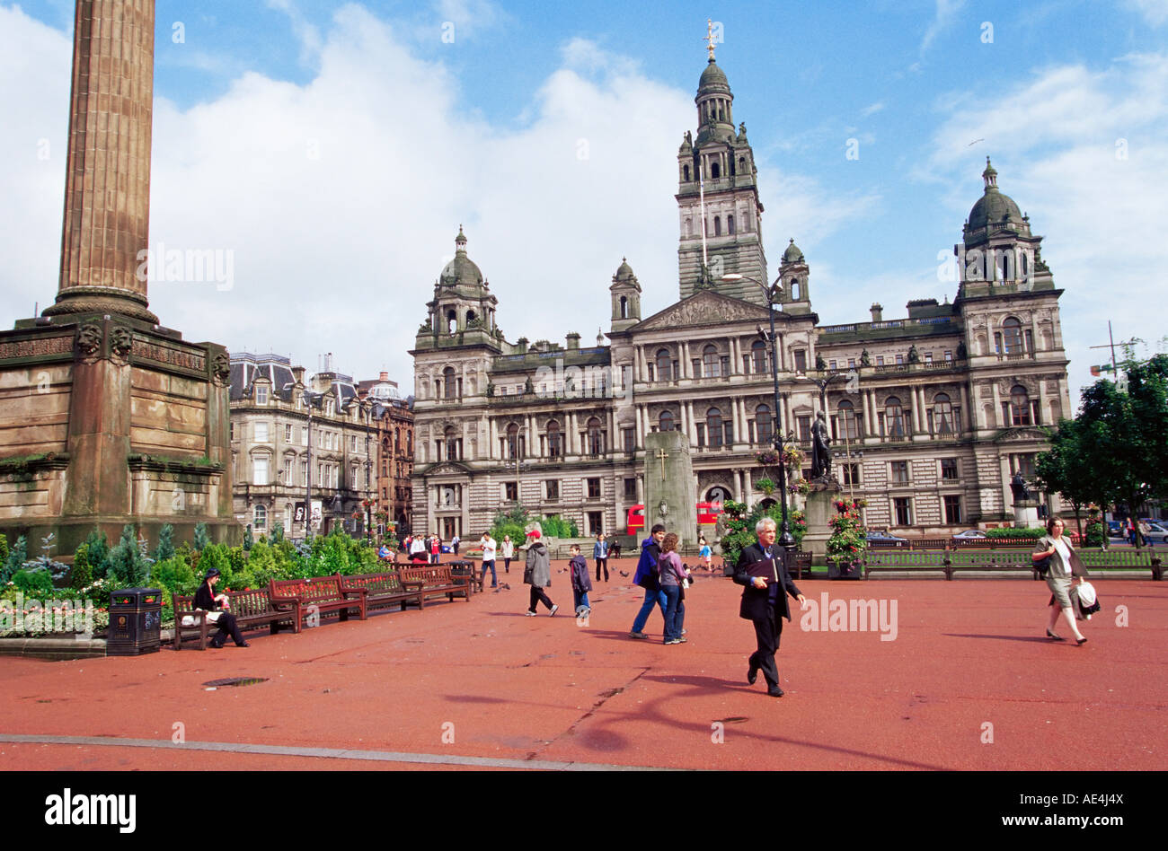 Town Hall, George Square, Glasgow, Scotland, United Kingdom, Europe ...