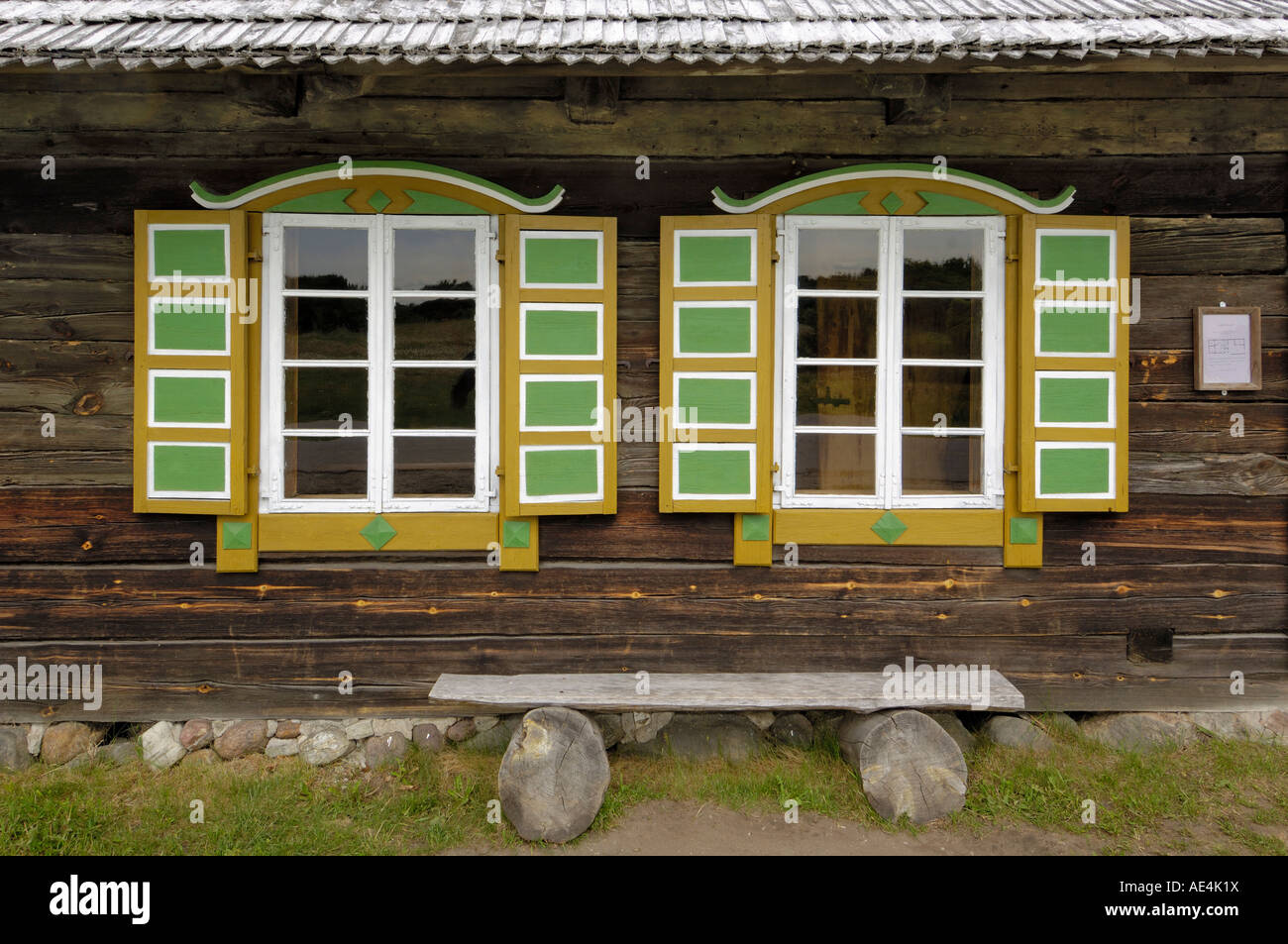 Window detail of traditional Lithuanian farmstead, Lithuanian Open Air ...