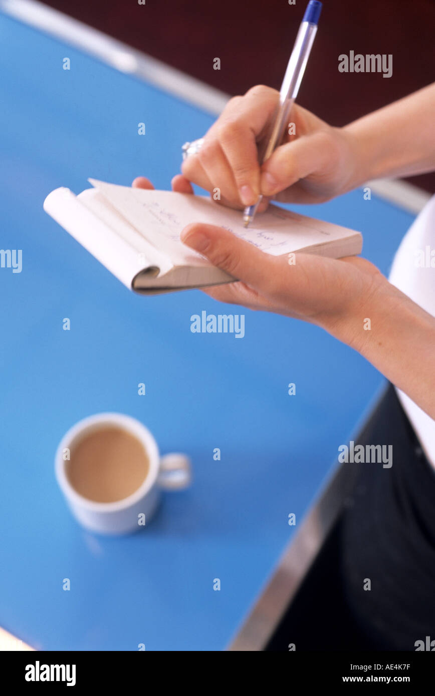 taking orders at s m cafe in islington london Stock Photo - Alamy