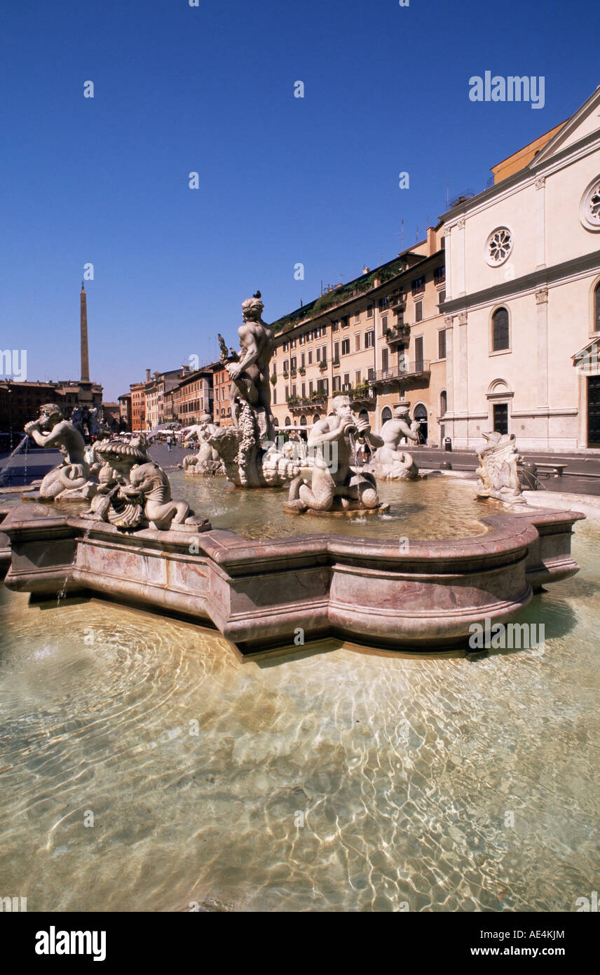 Moro fountain, Navona Square, Rome, Lazio, Italy, Europe Stock Photo ...