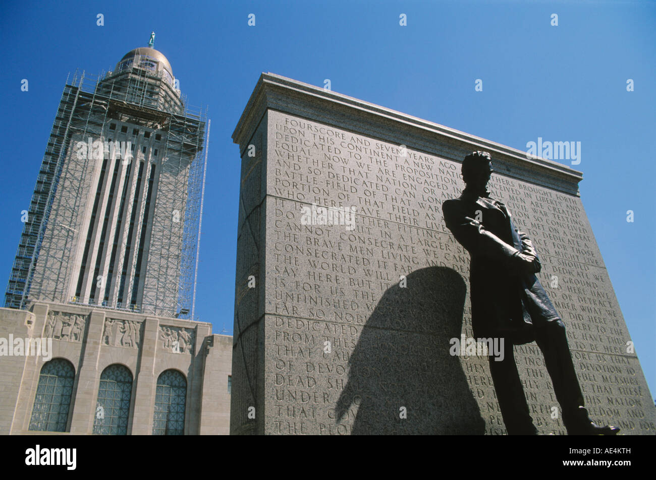Lincoln statue at Nebraska State Capitol, Lincoln, Nebraska, United ...