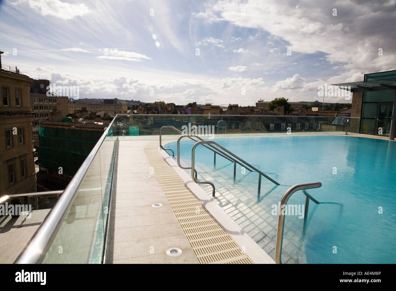 Roof Top Pool in New Royal Bath, Thermae Bath Spa, Bath, Avon, England ...