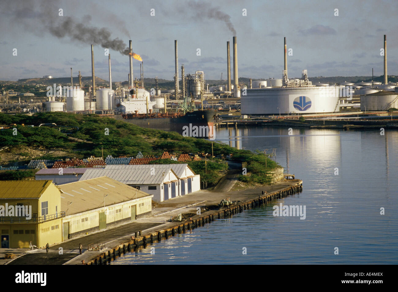 Oil refinery, Willemstad, Curacao, West Indies, Central America Stock ...