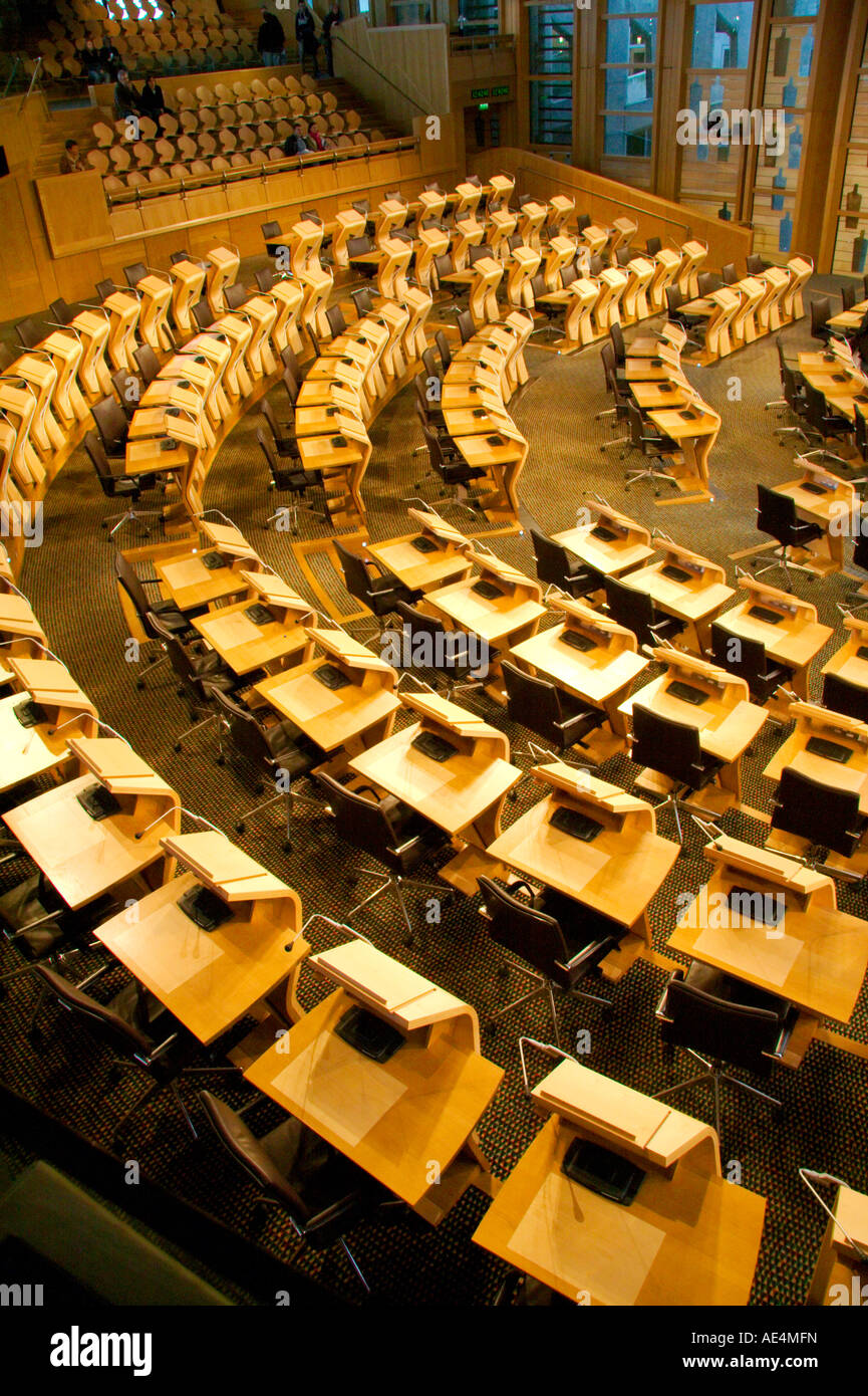 Main chamber of the Scottish Parliament Edinburgh UK Stock Photo - Alamy