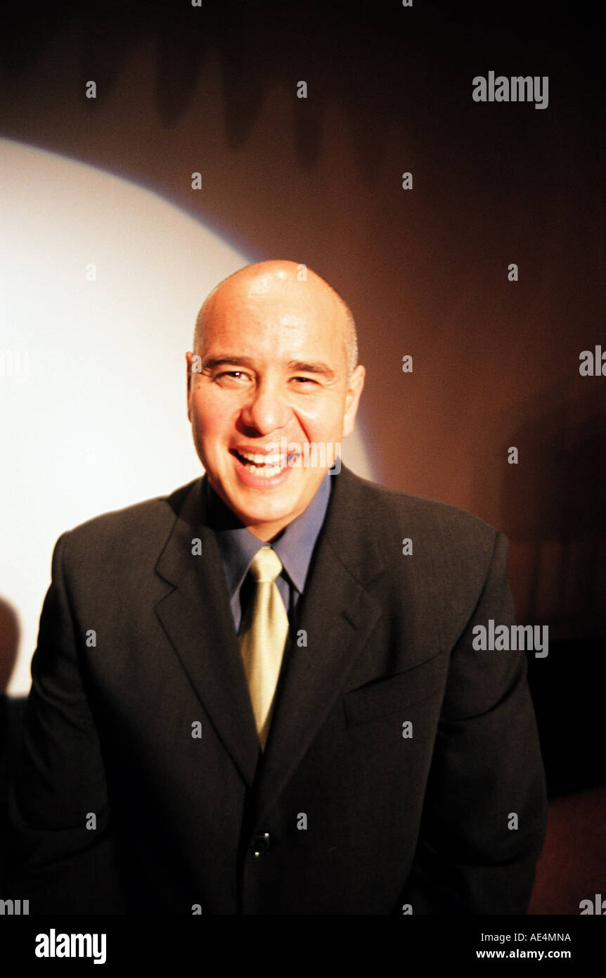 Comedian on stage Stock Photo - Alamy