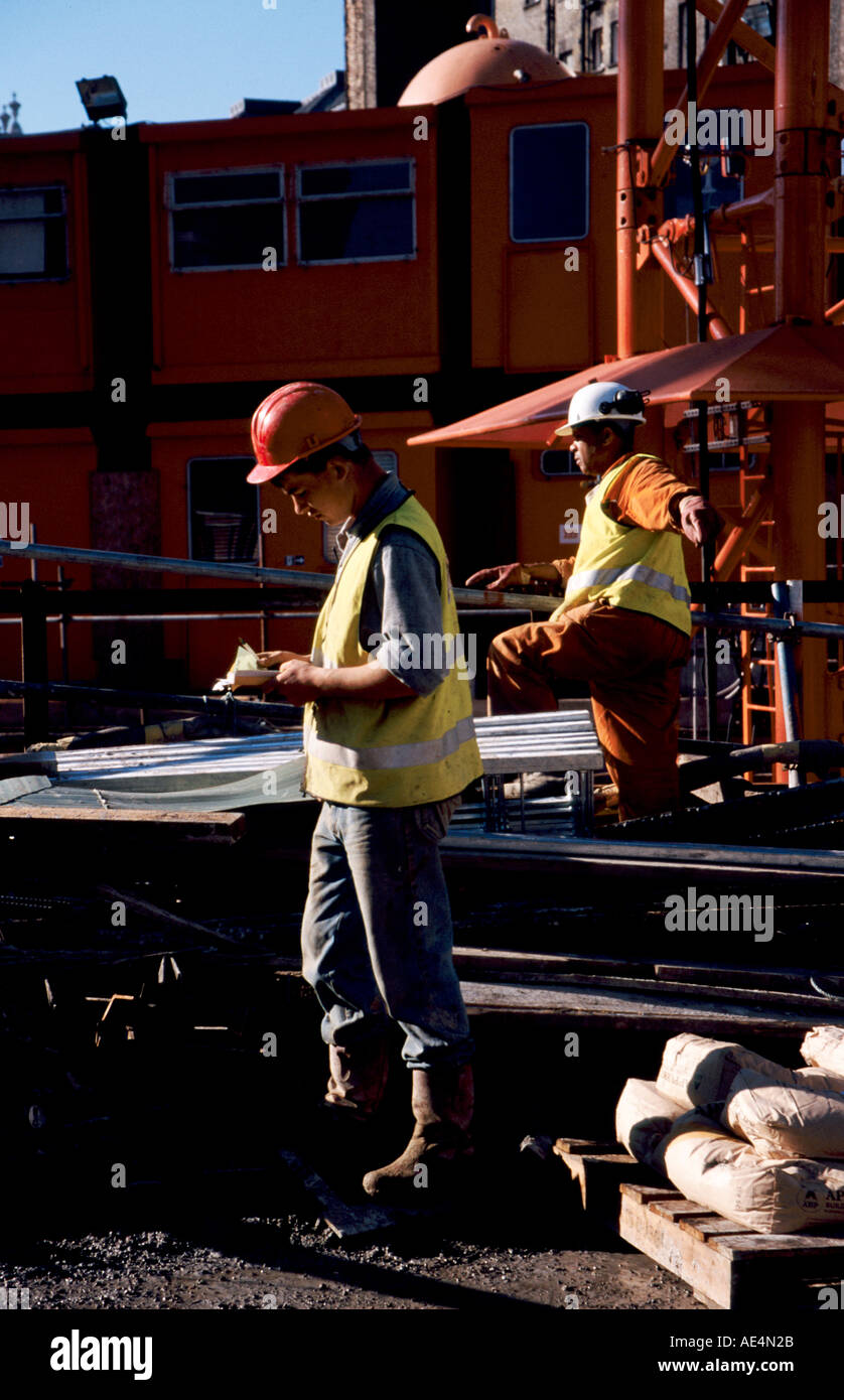 Construction workers on building site of Portcullis House London SW1 ...