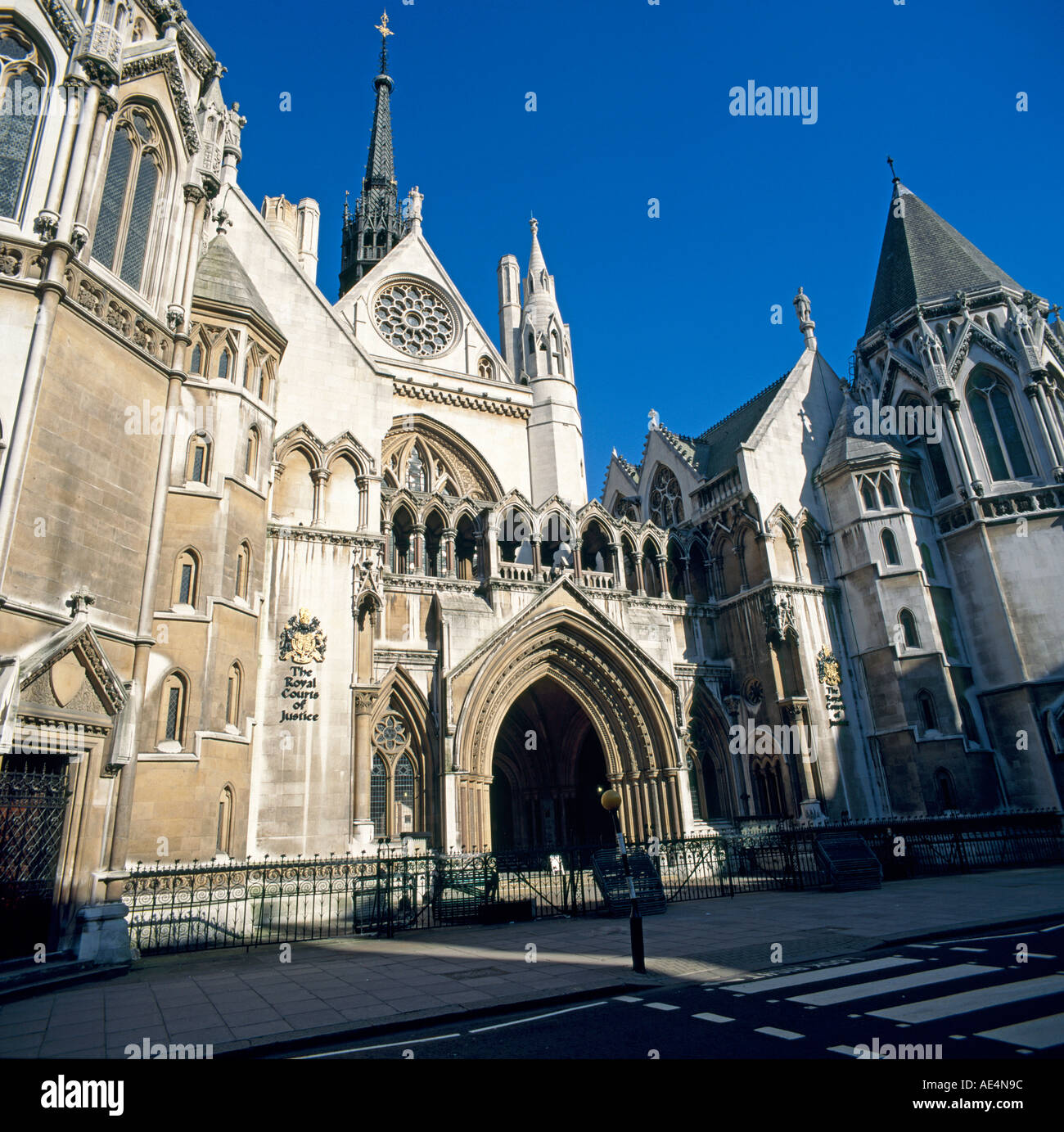 Royal Courts of Justice law courts Strand London WC2 England Stock ...