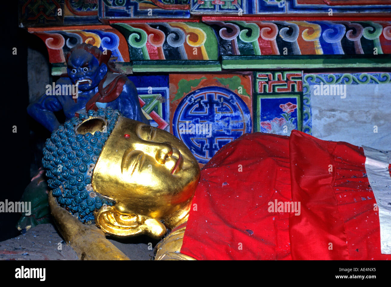 A sleeping Buddha at the Temple of Hell, Fengdu, China Stock Photo - Alamy