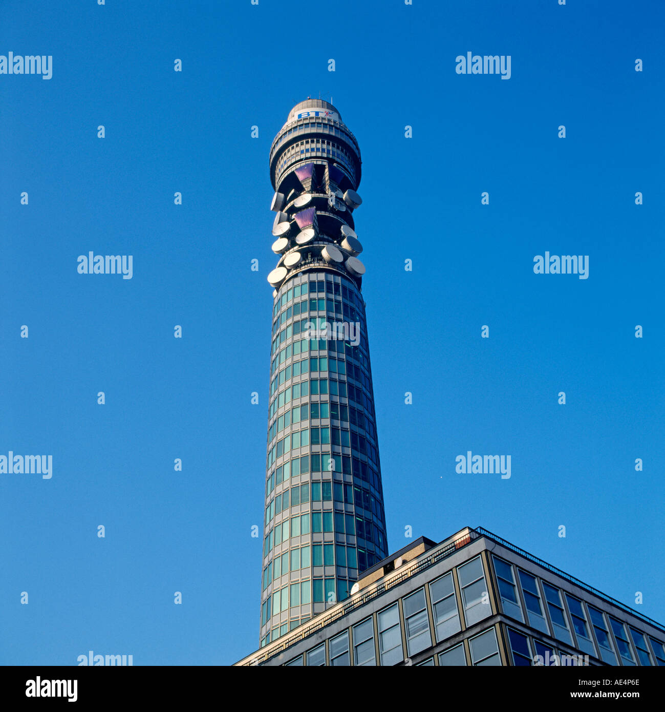 BT British Telecom Tower in 1990s logo scheme London WC2 England Stock ...