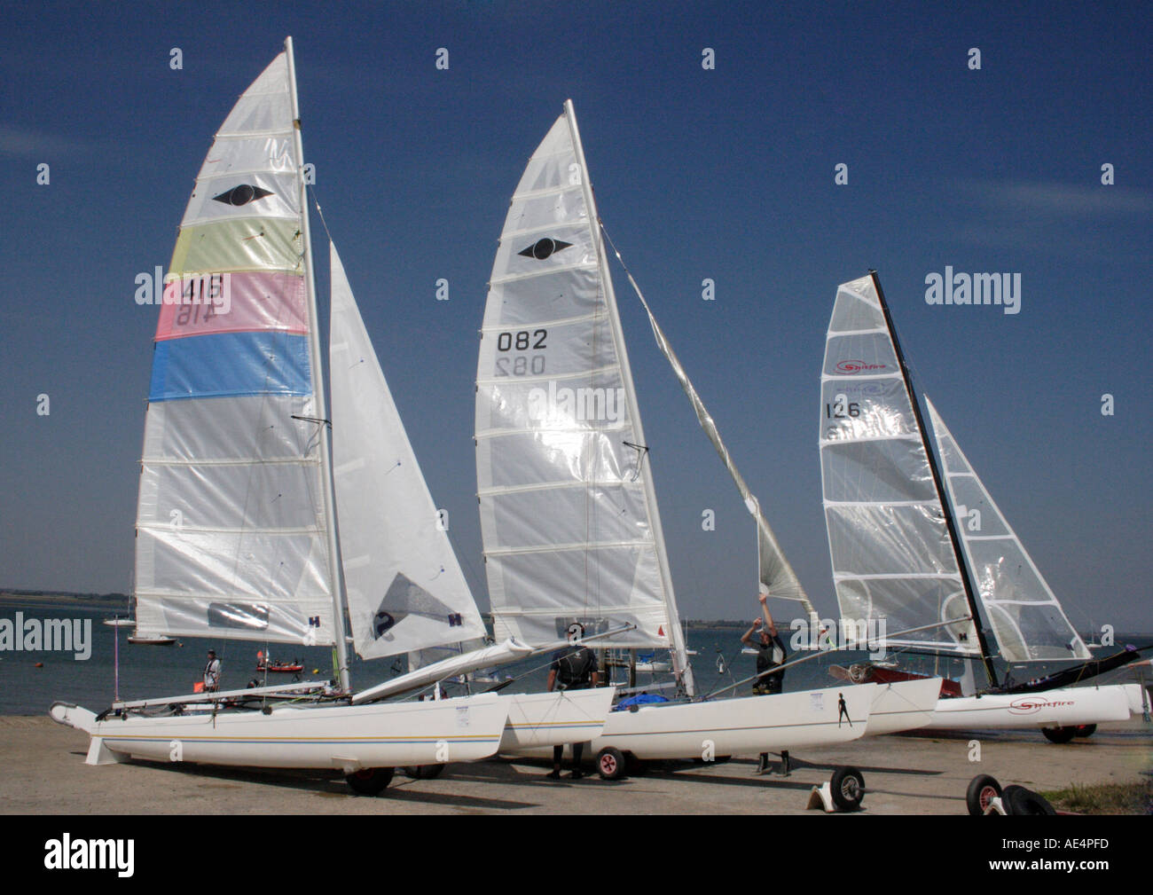 Three saling boats Stock Photo - Alamy