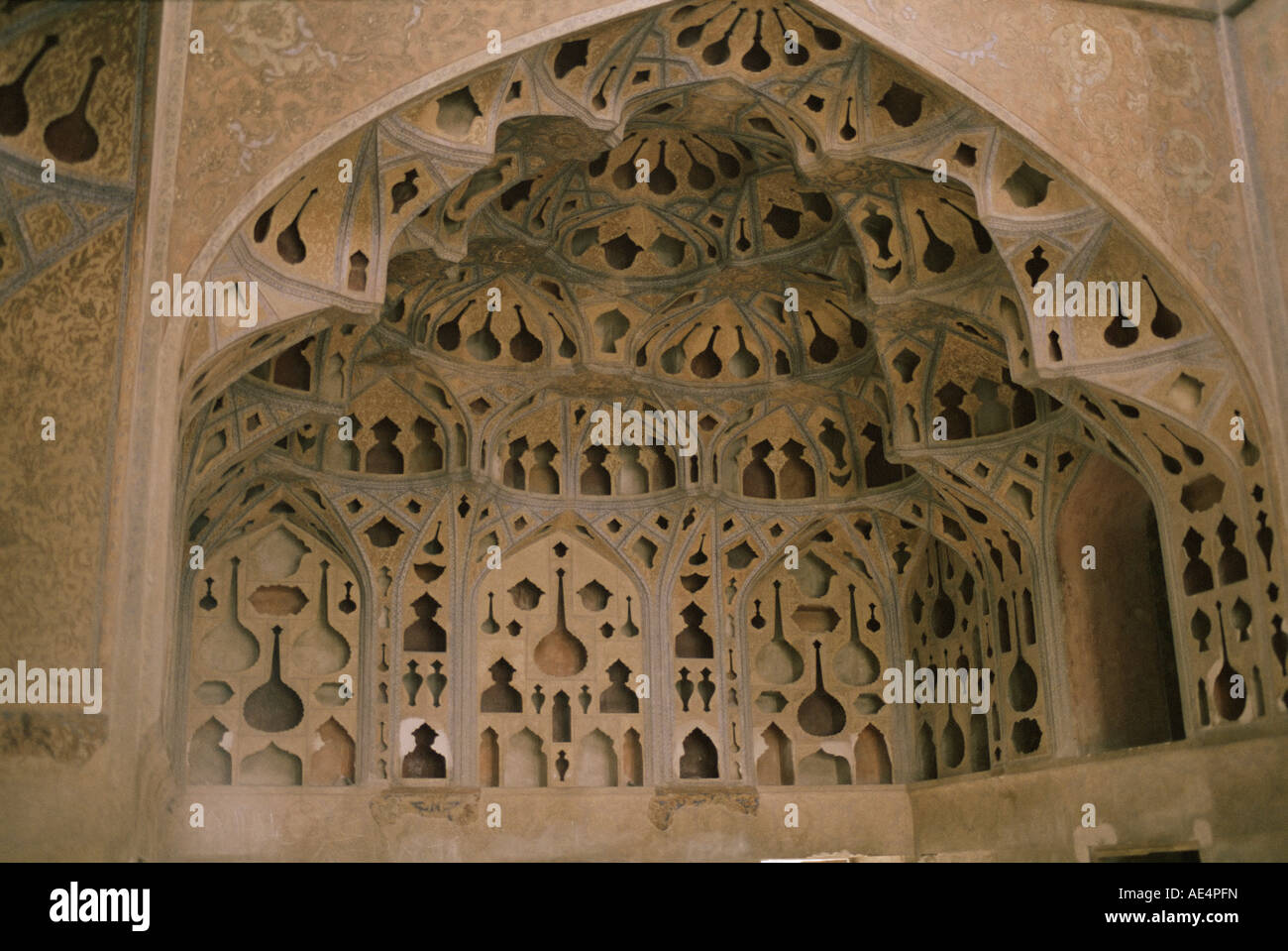 Acoustic music room, Ali Qapu Palace, Isfahan, Iran, Middle East Stock ...