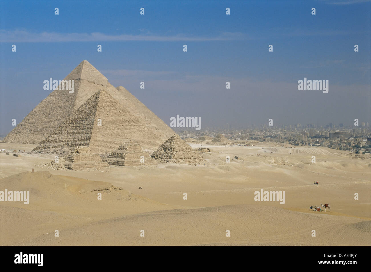 The Pyramids, Giza, UNESCO World Heritage Site, with Cairo beyond ...