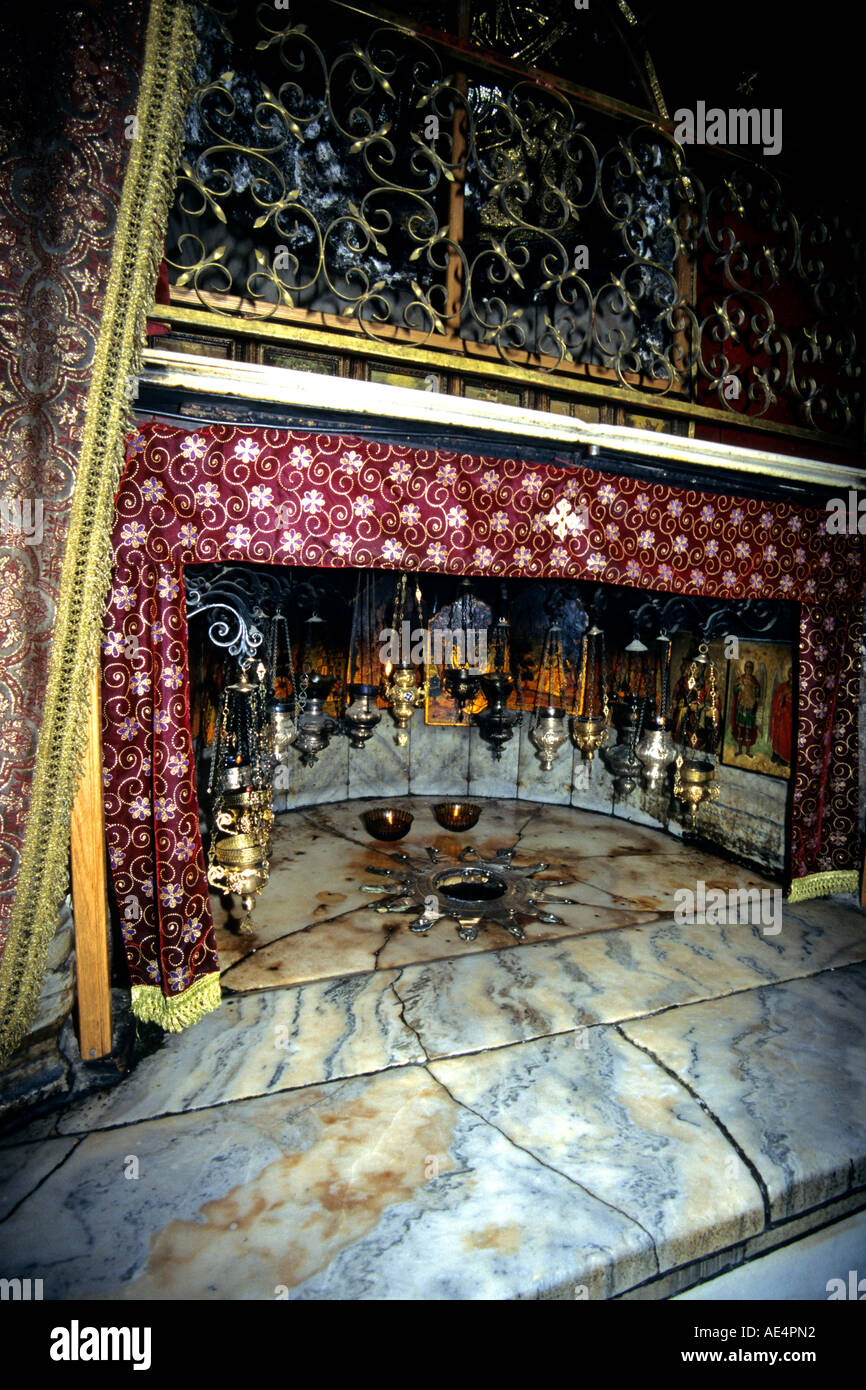 Site of Jesus birthplace in Church of the Nativity, Bethlehem, Israel ...