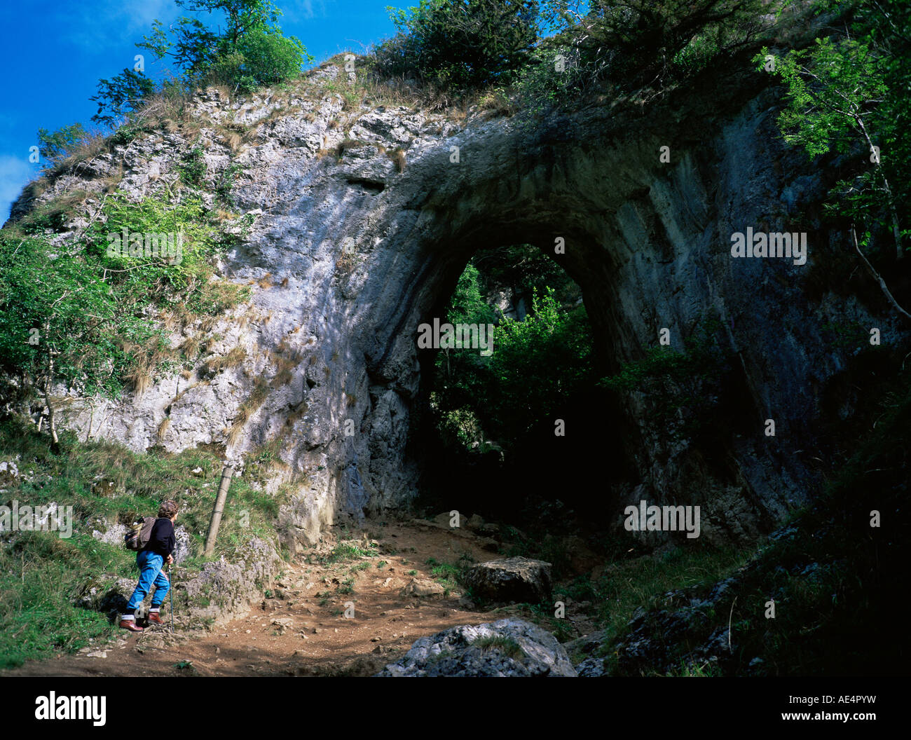 Reynards Cave Arch, Dovedale, Derbyshire, England, United Kingdom ...