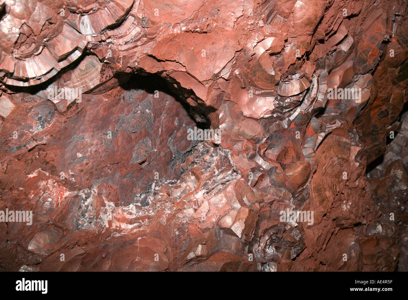 Kidney ore deposits of Haematite in Florence Mine Egremont Cumbria the ...