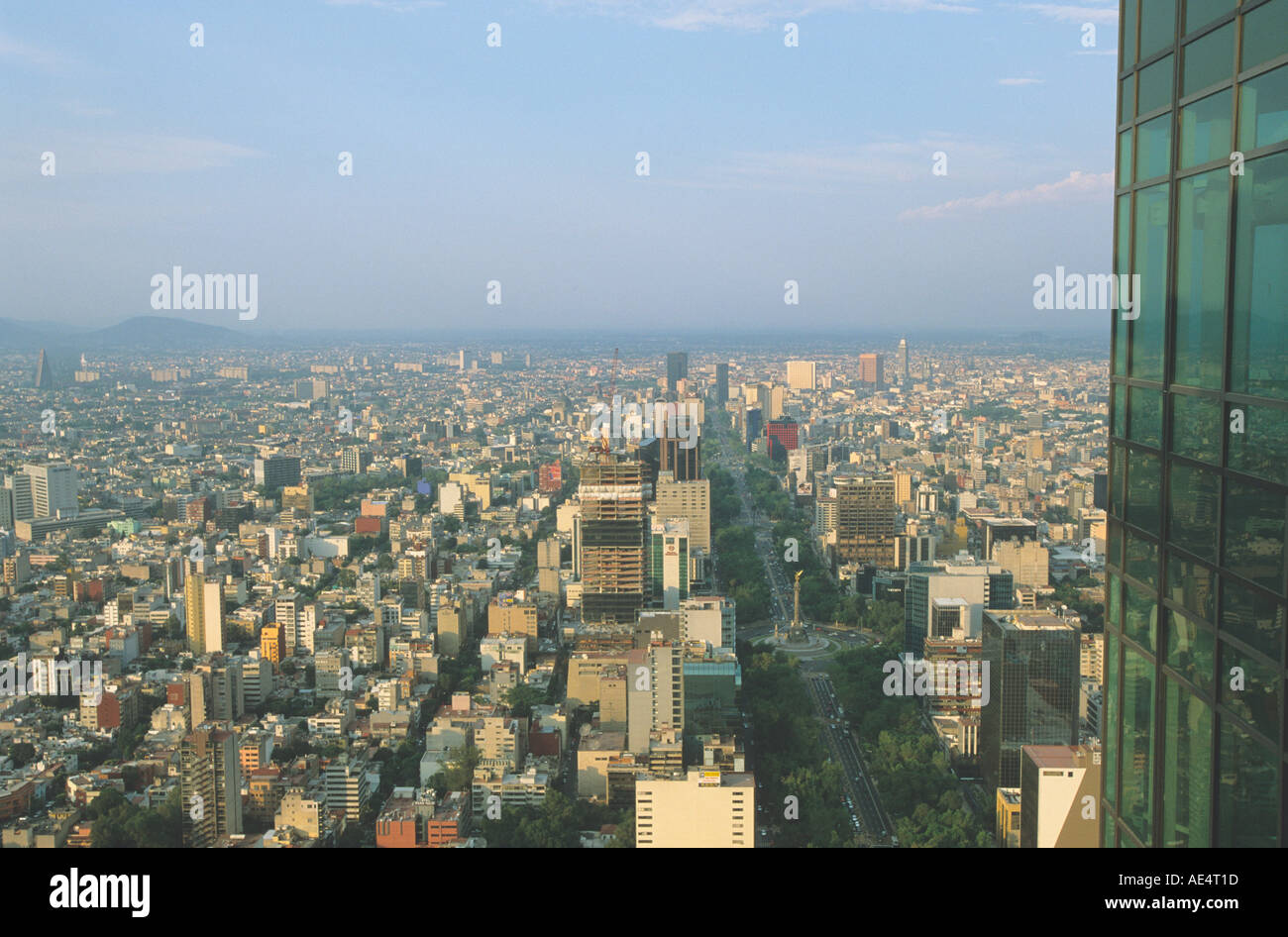 View from the top of Torre Mayor, the tallest building in Mexico Stock ...