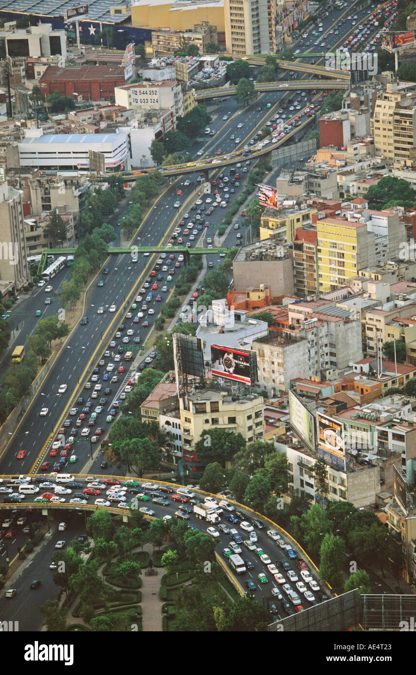 View from the top of Torre Mayor, the tallest building in Mexico Stock ...
