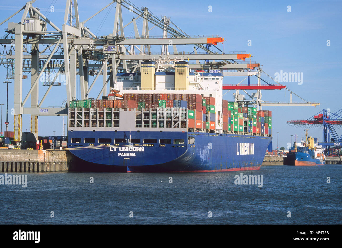 The huge container port at Hamburg in Germany Stock Photo - Alamy