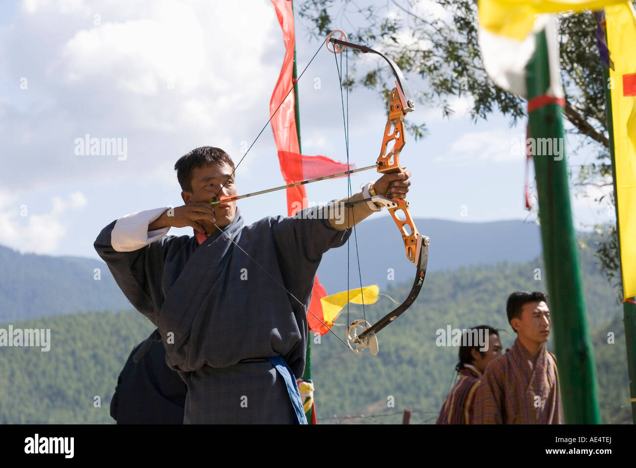 Archery, Bhutan's national sport, Paro, Bhutan,Asia Stock Photo - Alamy
