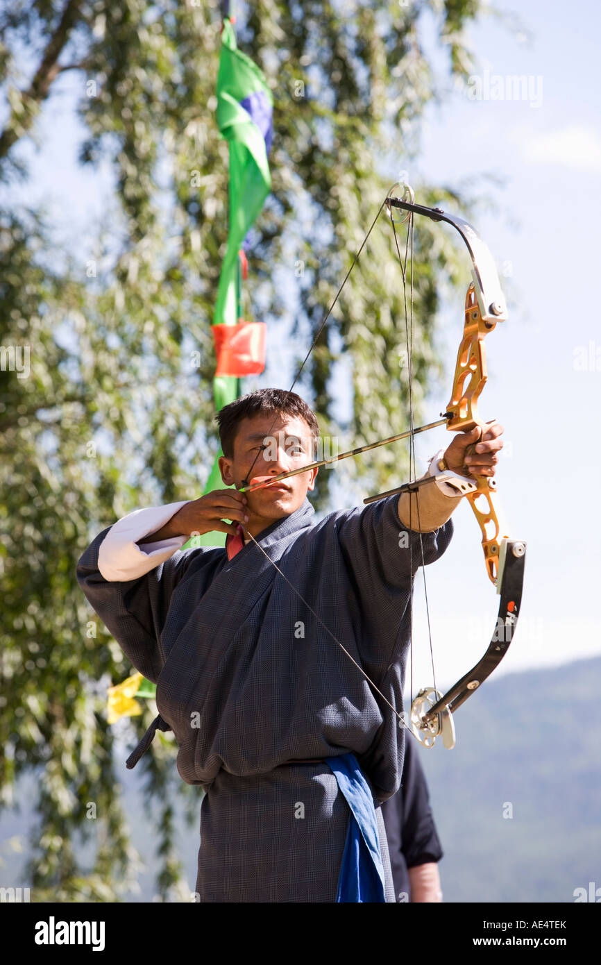 Archery, Bhutan's national sport, Paro, Bhutan,Asia Stock Photo - Alamy