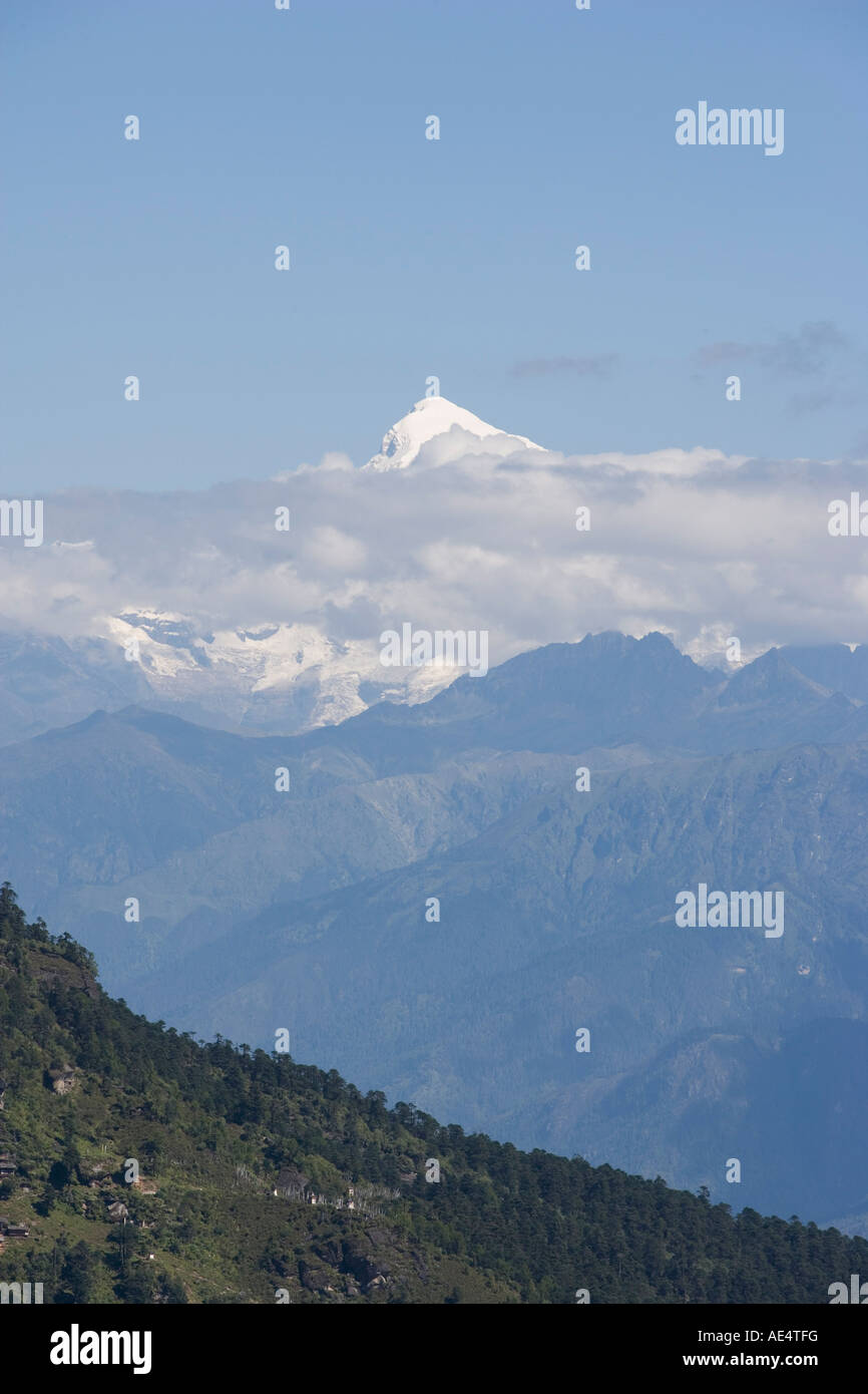 View from Cheli La Pass of Bhutan's most sacred mountain, Mount ...