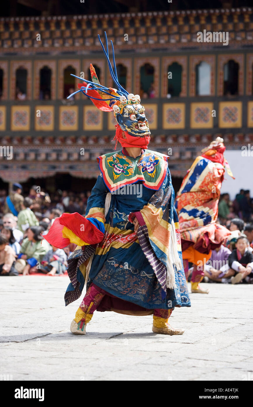 Buddhist festival (Tsechu), Trashi Chhoe Dzong, Thimphu, Bhutan, Asia ...