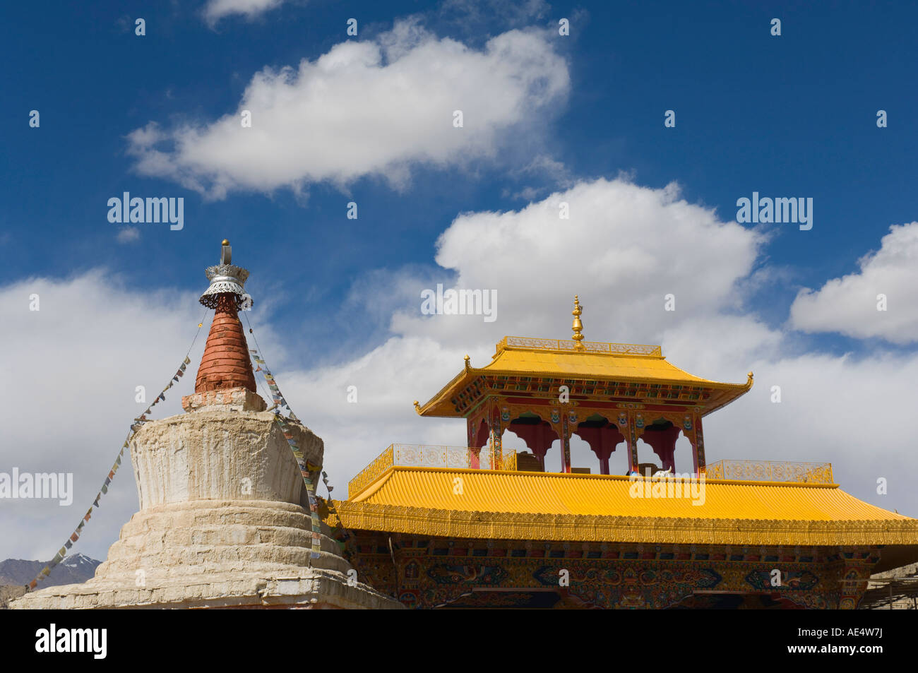 Chorten and roof, Leh, Ladakh, Indian Himalaya, India, Asia Stock Photo ...