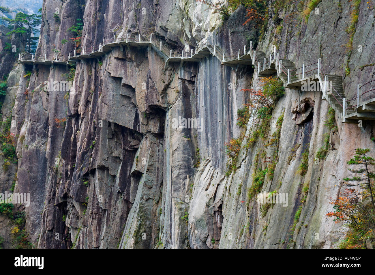 Footpath, Xihai (West Sea) Valley, Mount Huangshan (Yellow Mountain ...