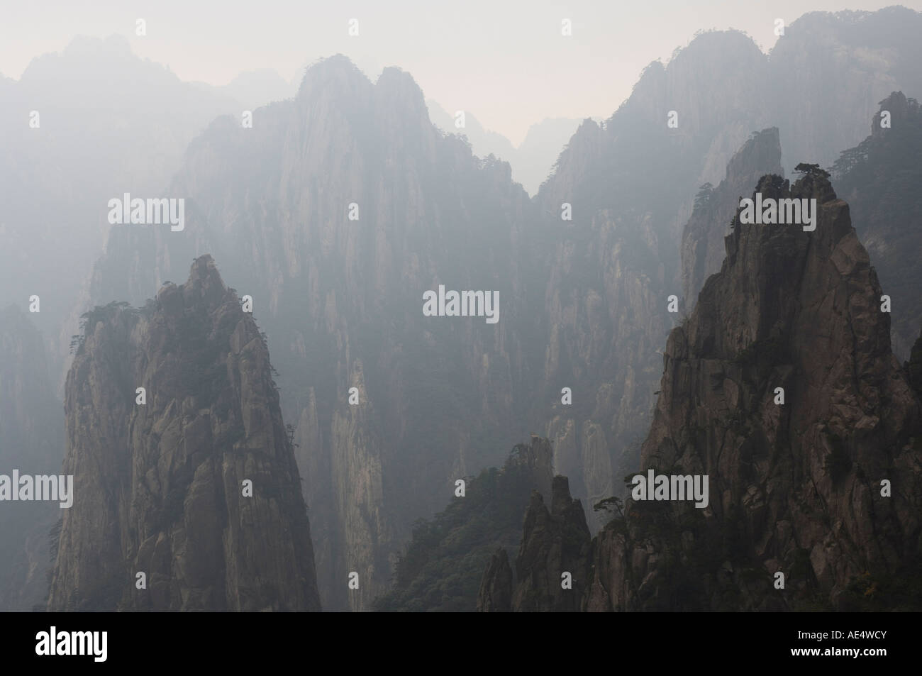 White Cloud Scenic Area, Mount Huangshan (Yellow Mountain), UNESCO World Heritage Site, Anhui ...