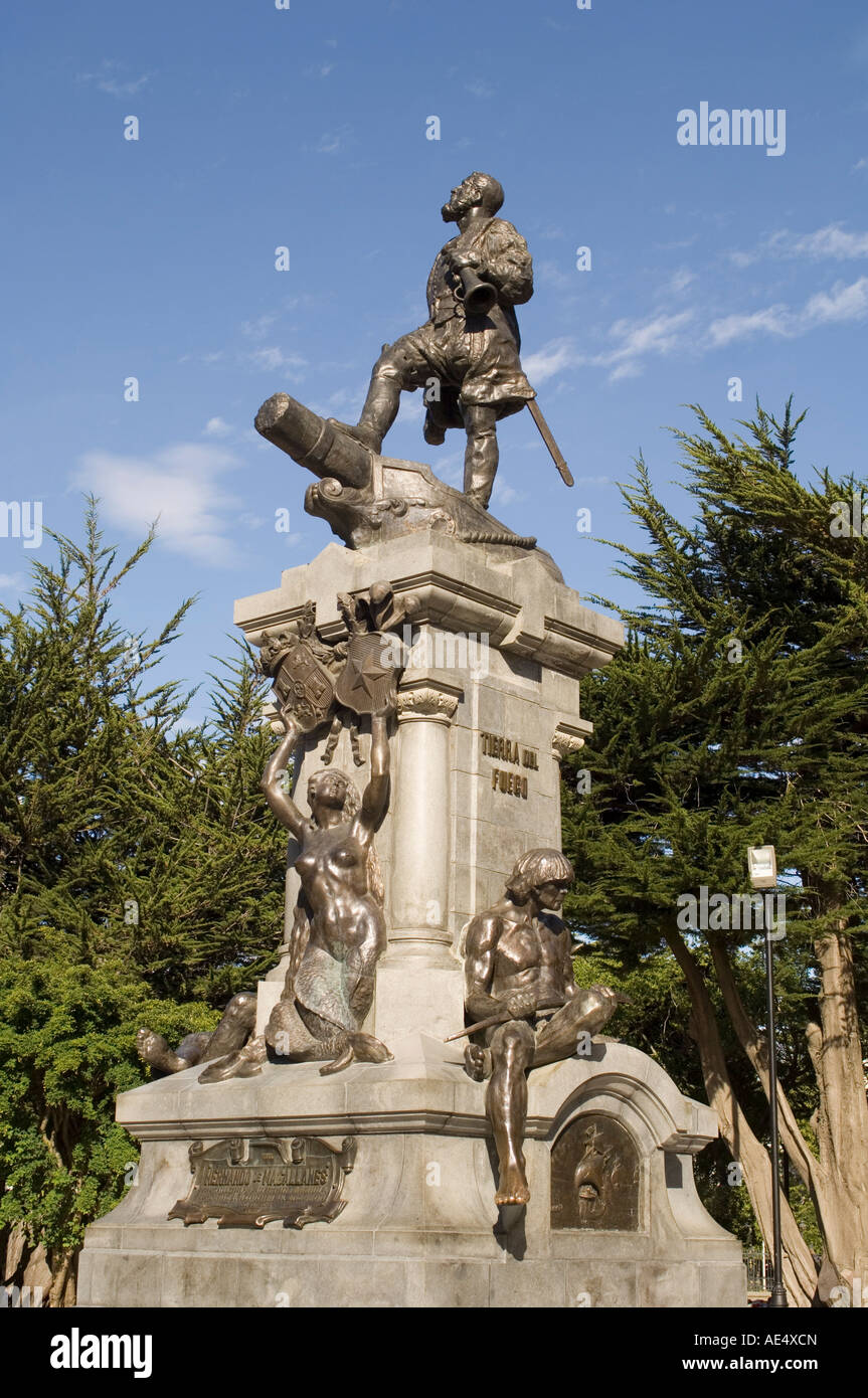 Magellan statue in main square, Punta Arenas, Patagonia, Chile, South ...