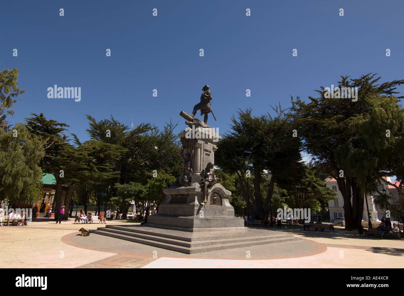 Magellan statue in main square, Punta Arenas, Patagonia, Chile, South ...