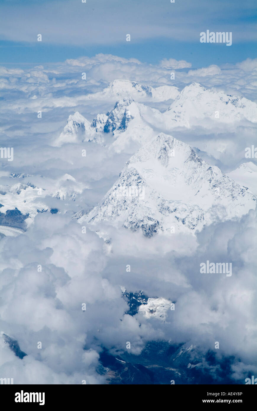 Mount Everest, Himalayas, border Nepal and Tibet, China, Asia Stock ...