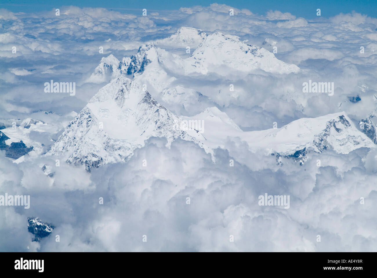 Mount Everest, Himalayas, border Nepal and Tibet, China, Asia Stock ...