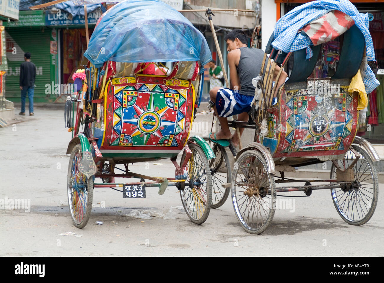Rickshaws, Thamel area, Kathmandu, Nepal, Asia Stock Photo - Alamy