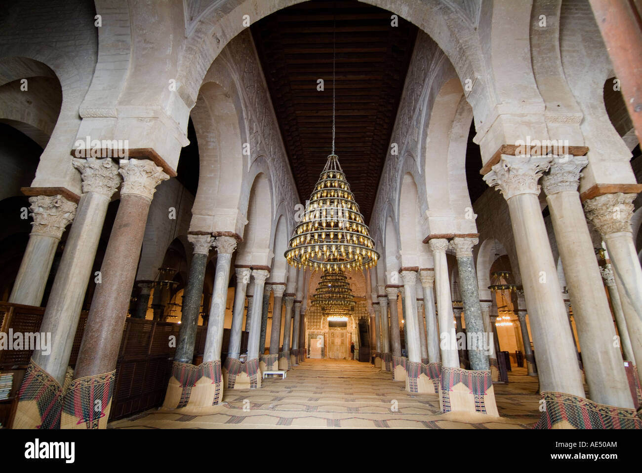Interior, Mosque Okba (the Great Mosque), Kairouan, UNESCO World ...