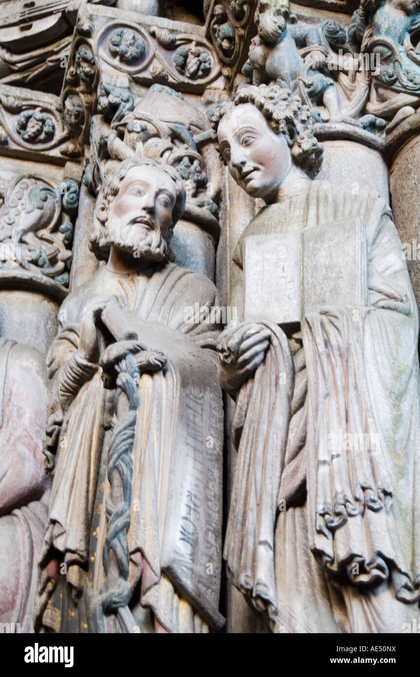 Details from the Porch of La Gloria, a masterpiece of Romanesque art ...