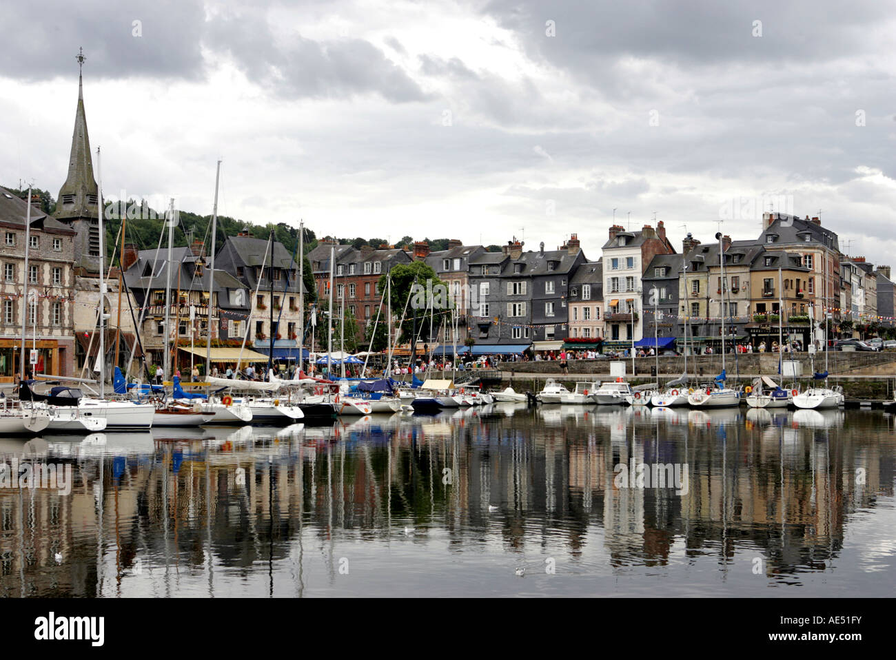 The Vieux Basin in the old Normandy port of Honfleur with its many ...