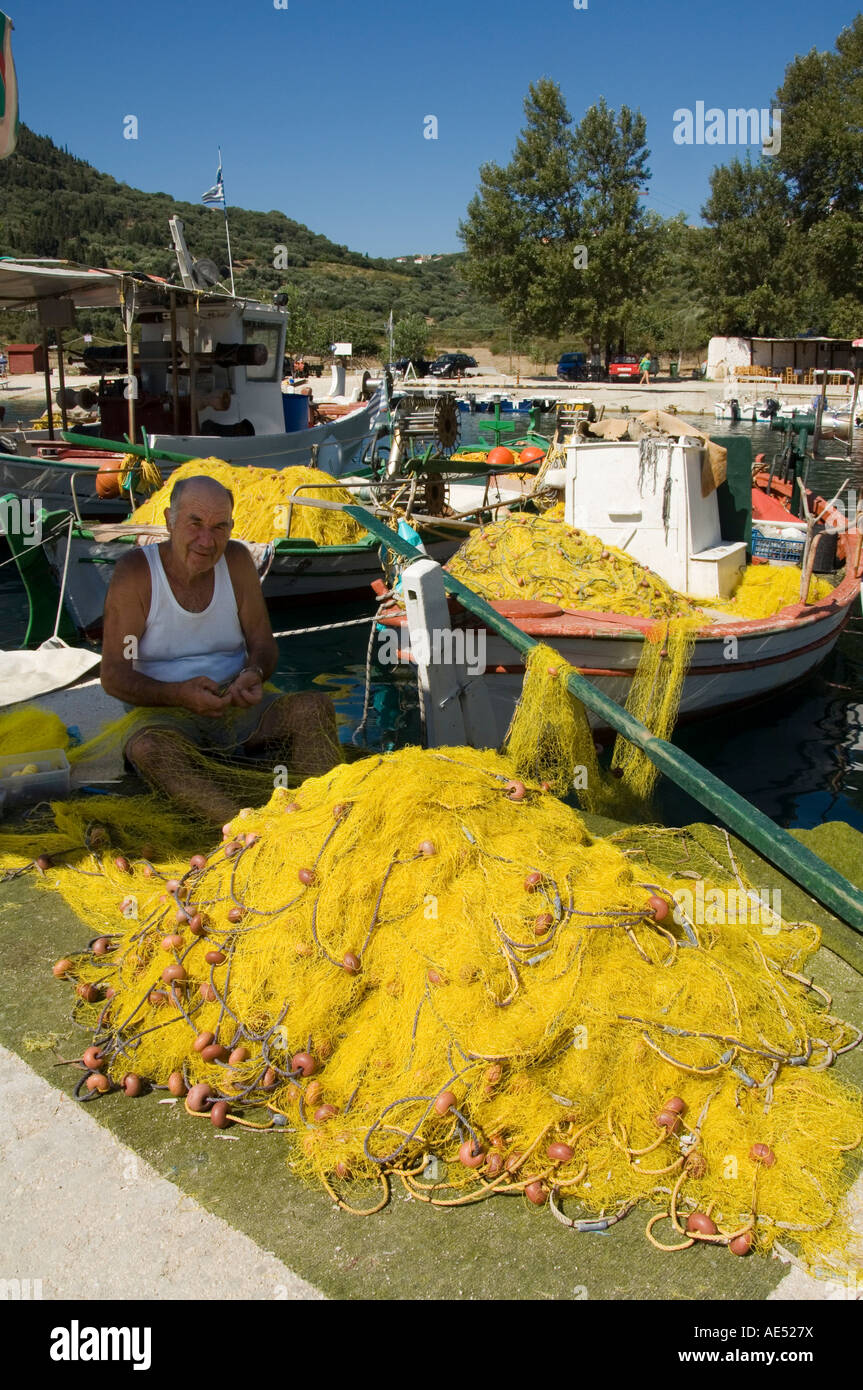 Fishing boats, Poli Bay, Ithaka, Ionian Islands, Greece, Europe Stock ...
