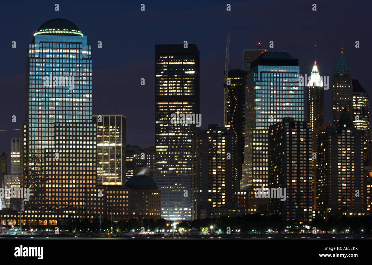 World Financial Center buildings and Lower Manhattan skyline across the ...