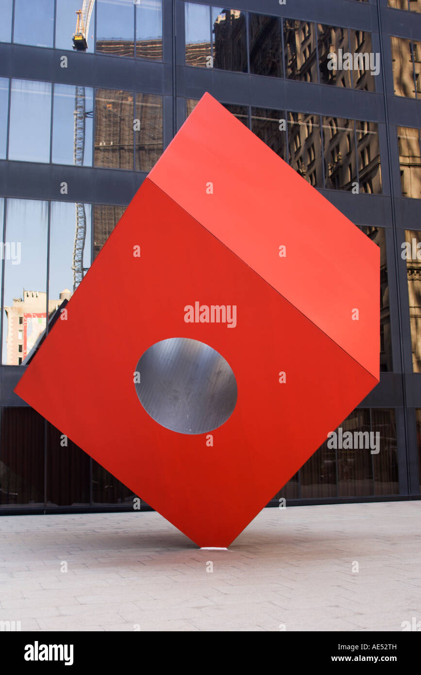 The red cube sculpture by isamu noguchi 1968 hi-res stock photography ...